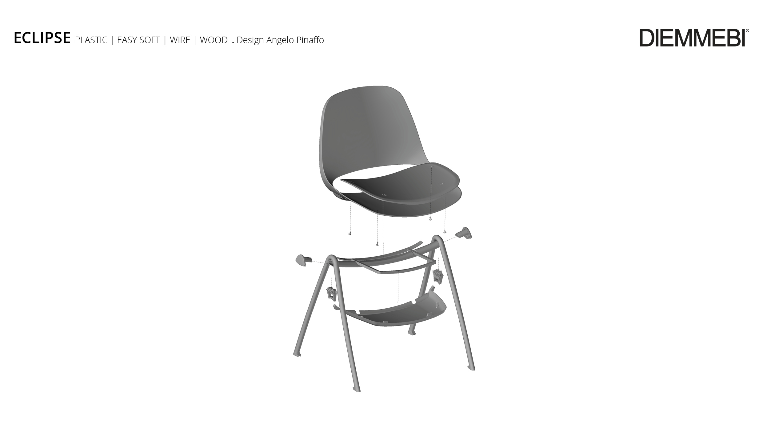 Eclipse Soft Chair, chromed four legged frame, plastic seat shell and ...